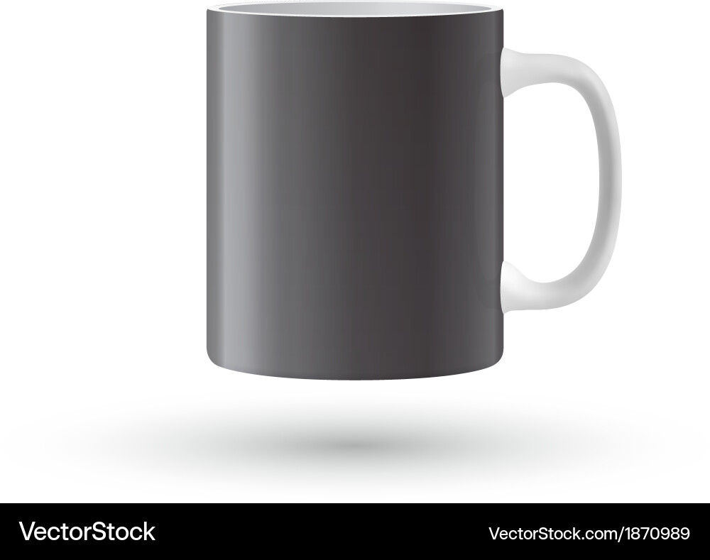 Black mug Royalty Free Vector Image - VectorStock