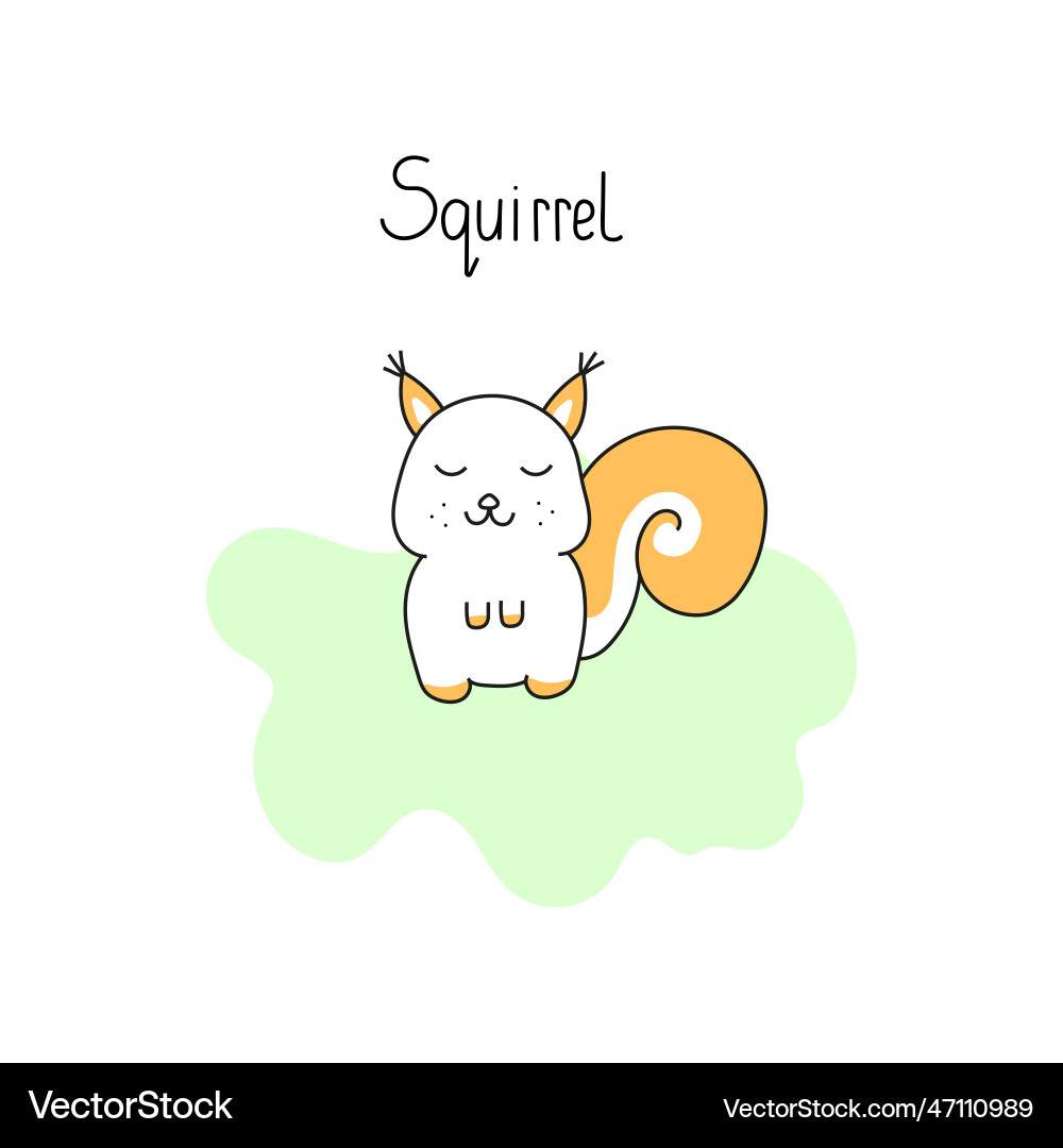 Cute squirrel in doodle style Royalty Free Vector Image