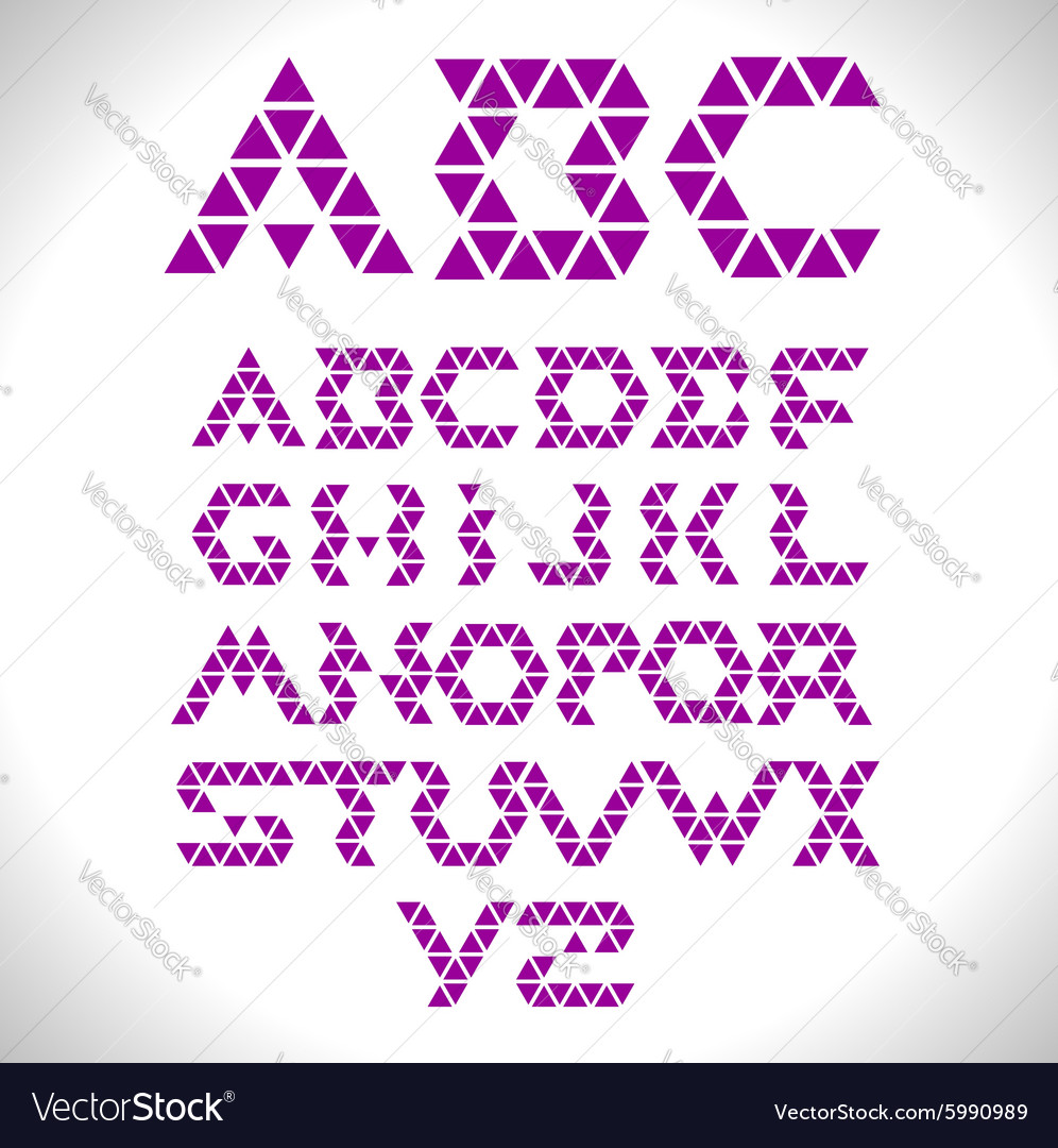Font from triangles - set Royalty Free Vector Image