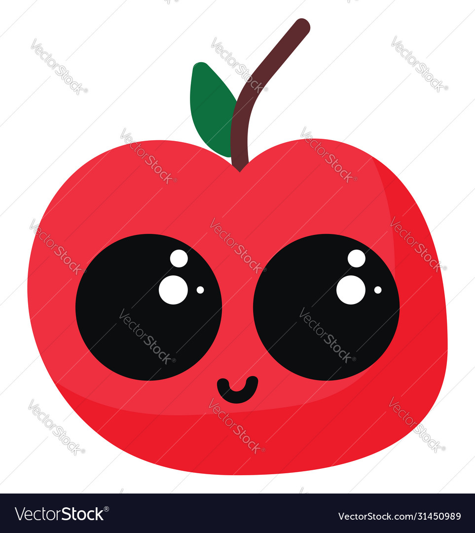 Happy apple on white background Royalty Free Vector Image