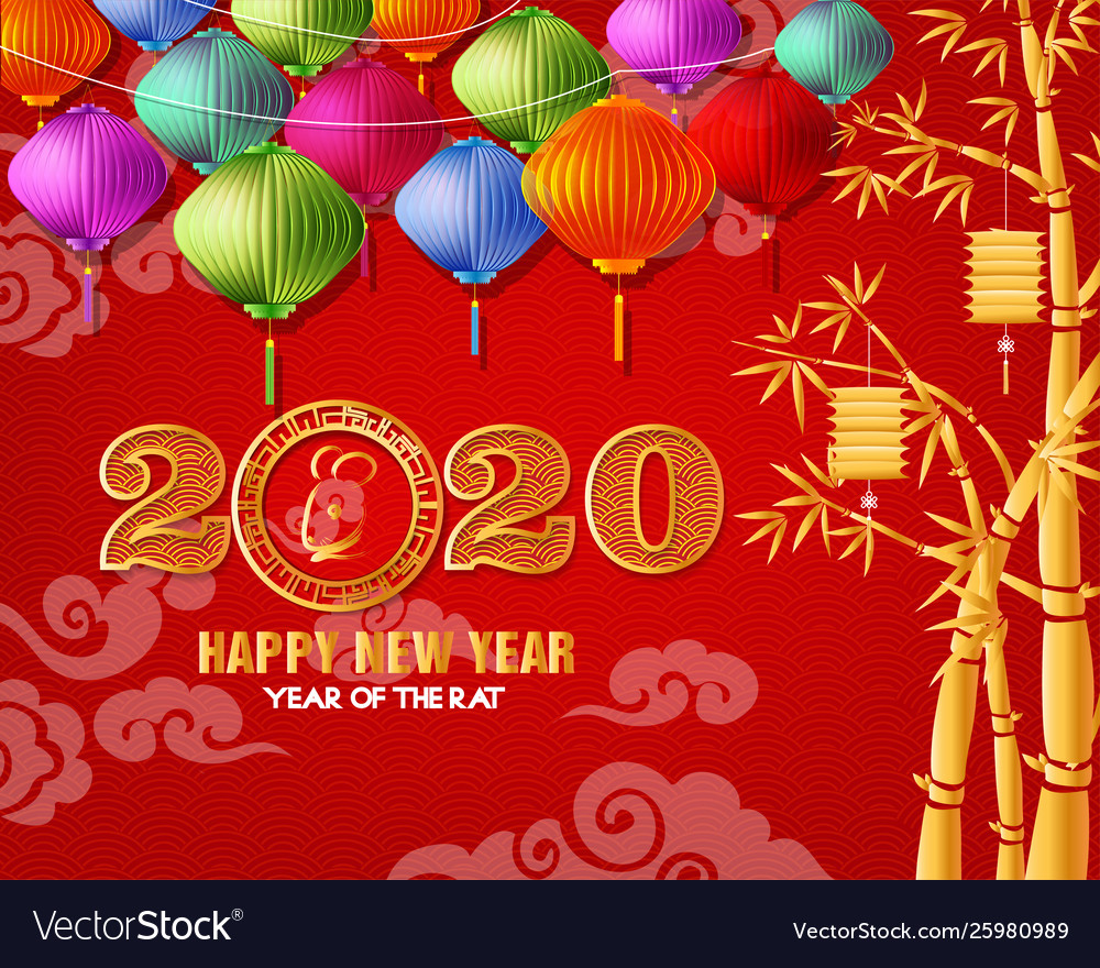 Happy chinese new year 2020 year Royalty Free Vector Image