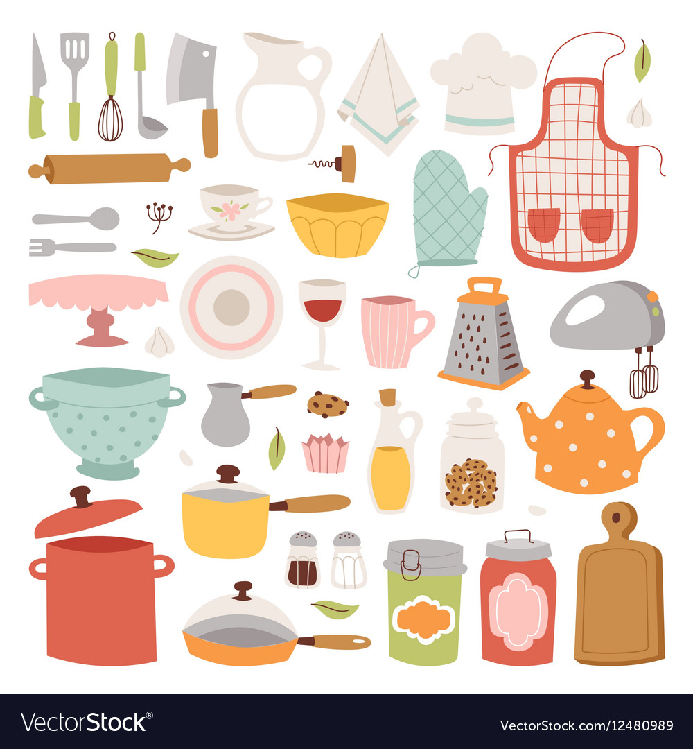 Kitchenware icons Royalty Free Vector Image - VectorStock
