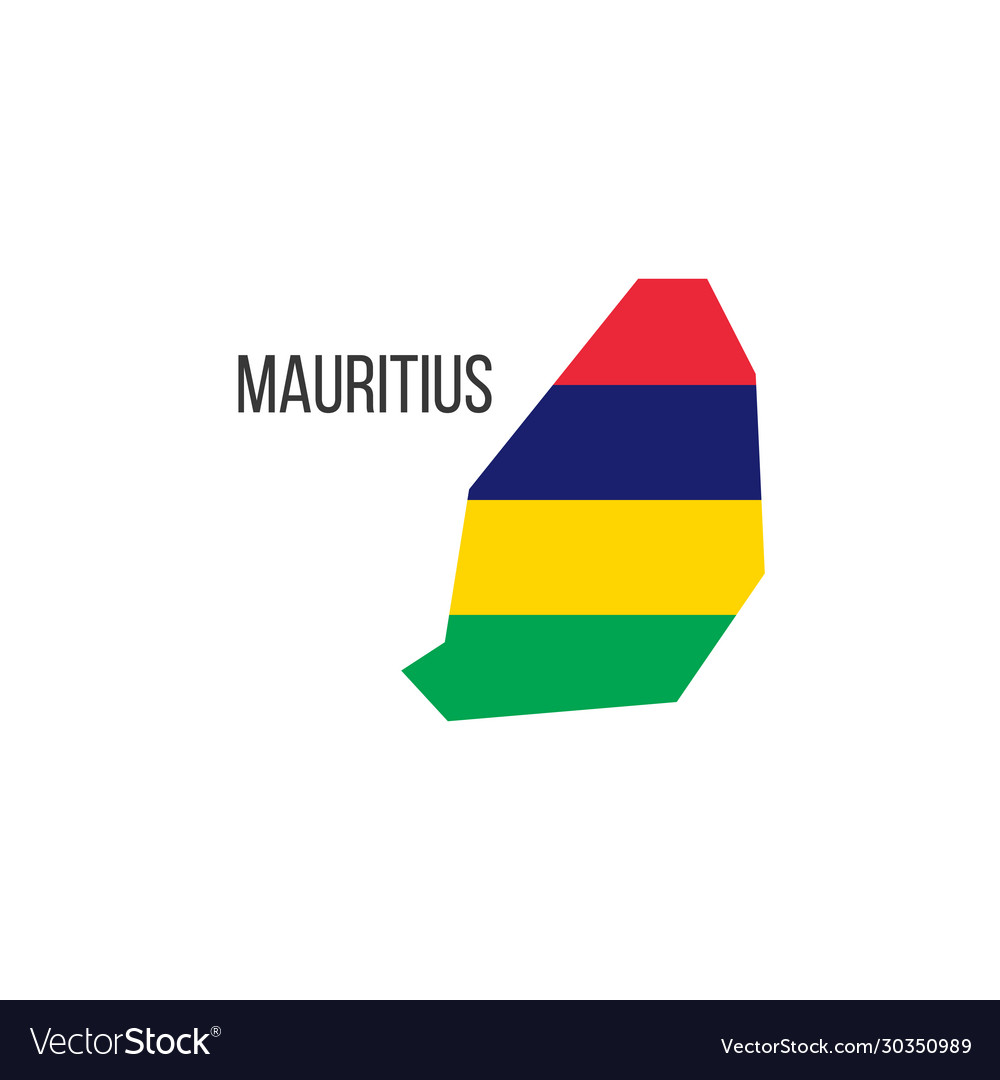 Mauritius flag map the flag country Royalty Free Vector