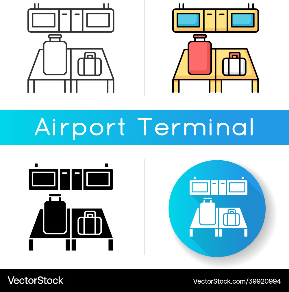 Baggage custom check icon luggage on desk Vector Image