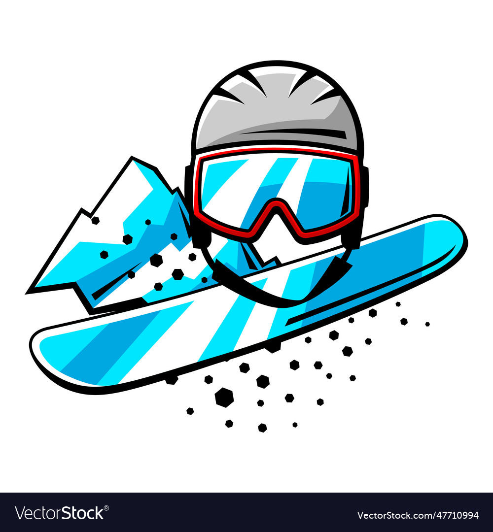 Emblem with snowboarding symbols winter sport Vector Image