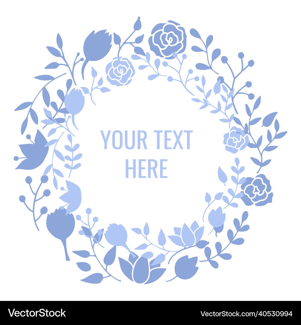 Round frame made of floral elements flowers Vector Image