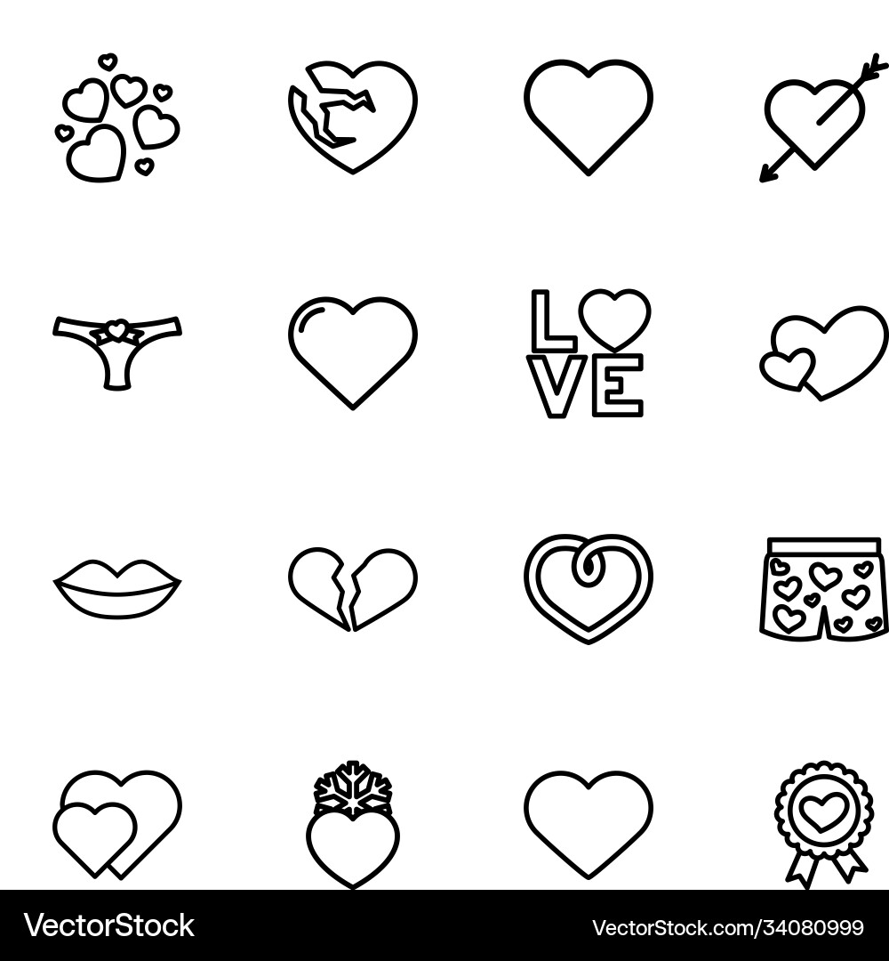 16 passion icons Royalty Free Vector Image - VectorStock