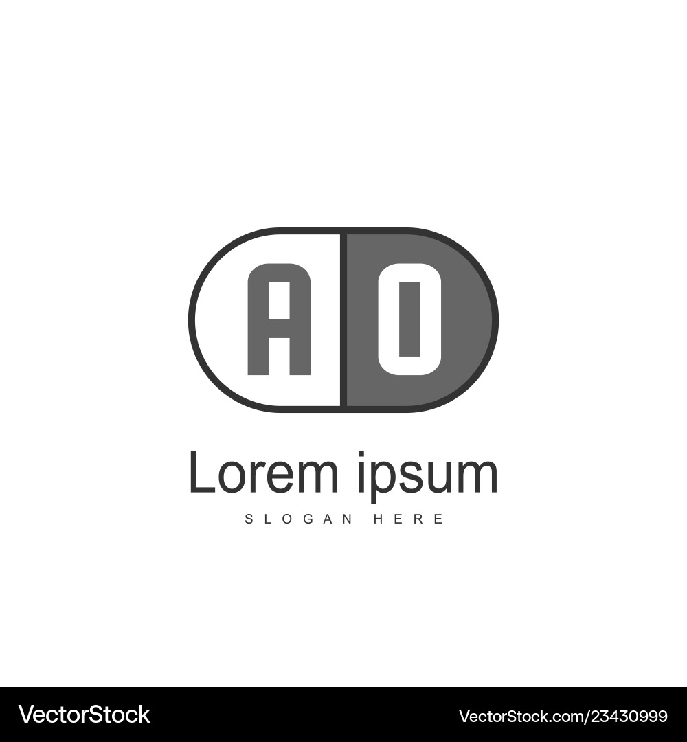 Ao letters logo design simple and creative black Vector Image