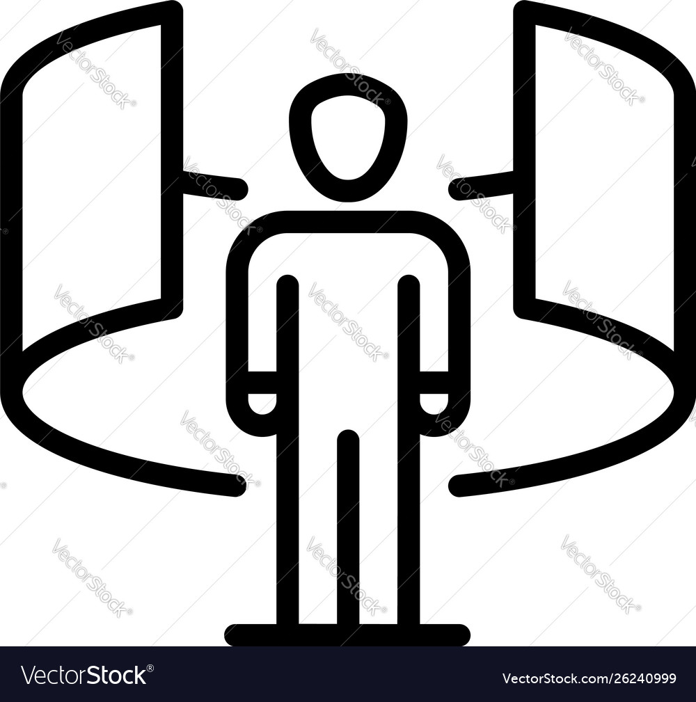 Man augmented reality icon outline style Vector Image Man augmented reality icon outline style Vector Image