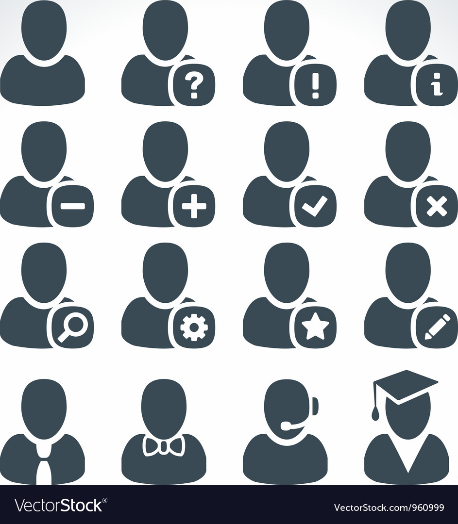 User web icons set Royalty Free Vector Image - VectorStock