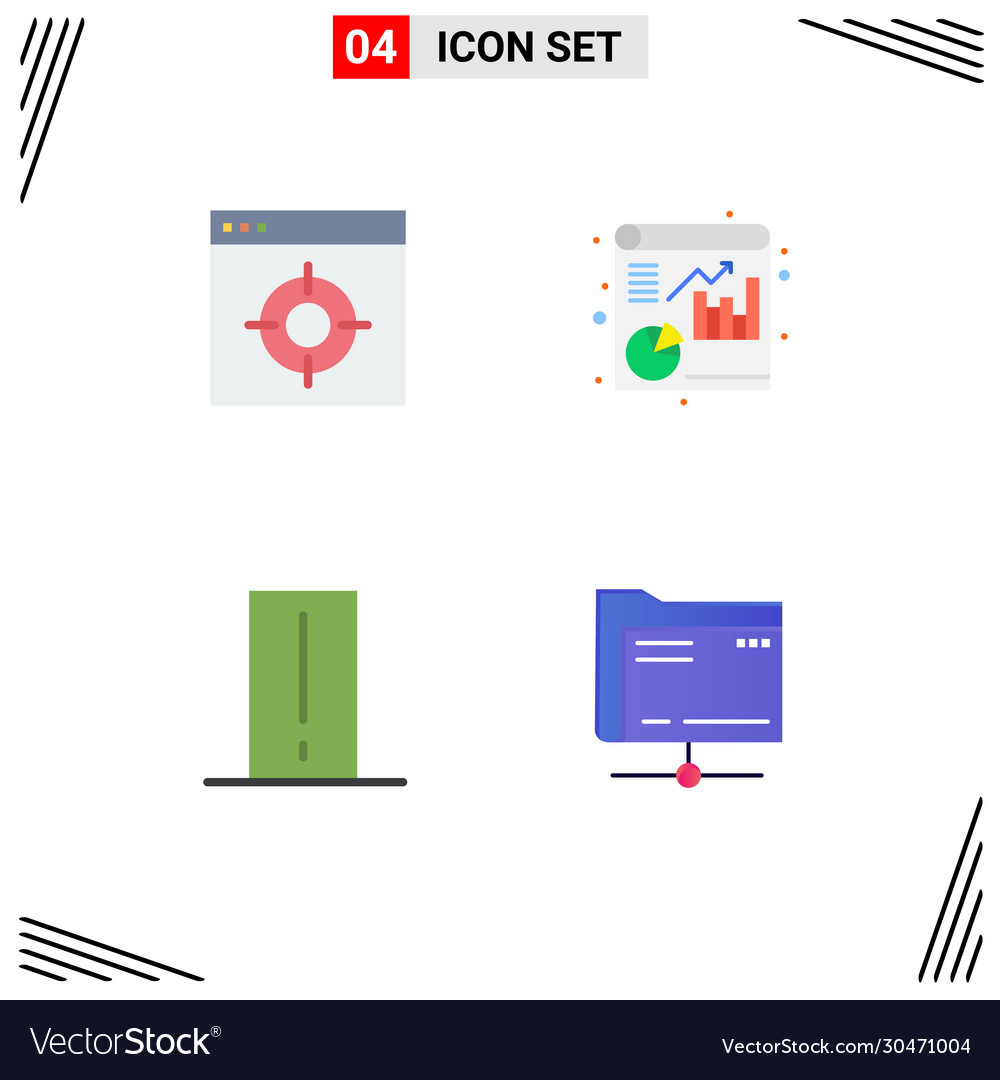 4 user interface flat icon pack modern signs Vector Image 4 user interface flat icon pack modern signs Vector Image