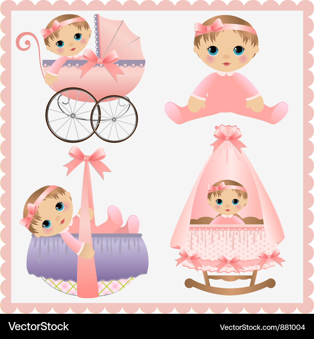 Cute collection of baby design elements Royalty Free Vector