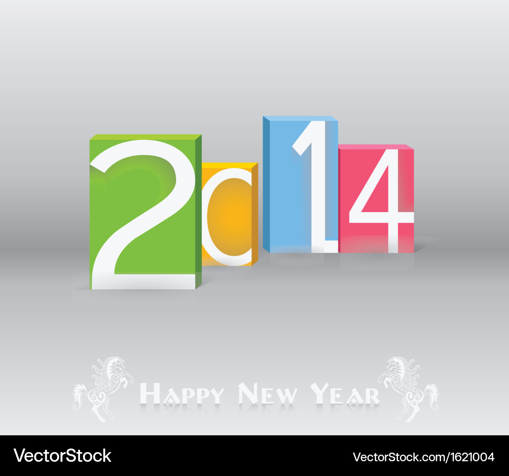 Happy new year 2014 Royalty Free Vector Image - VectorStock