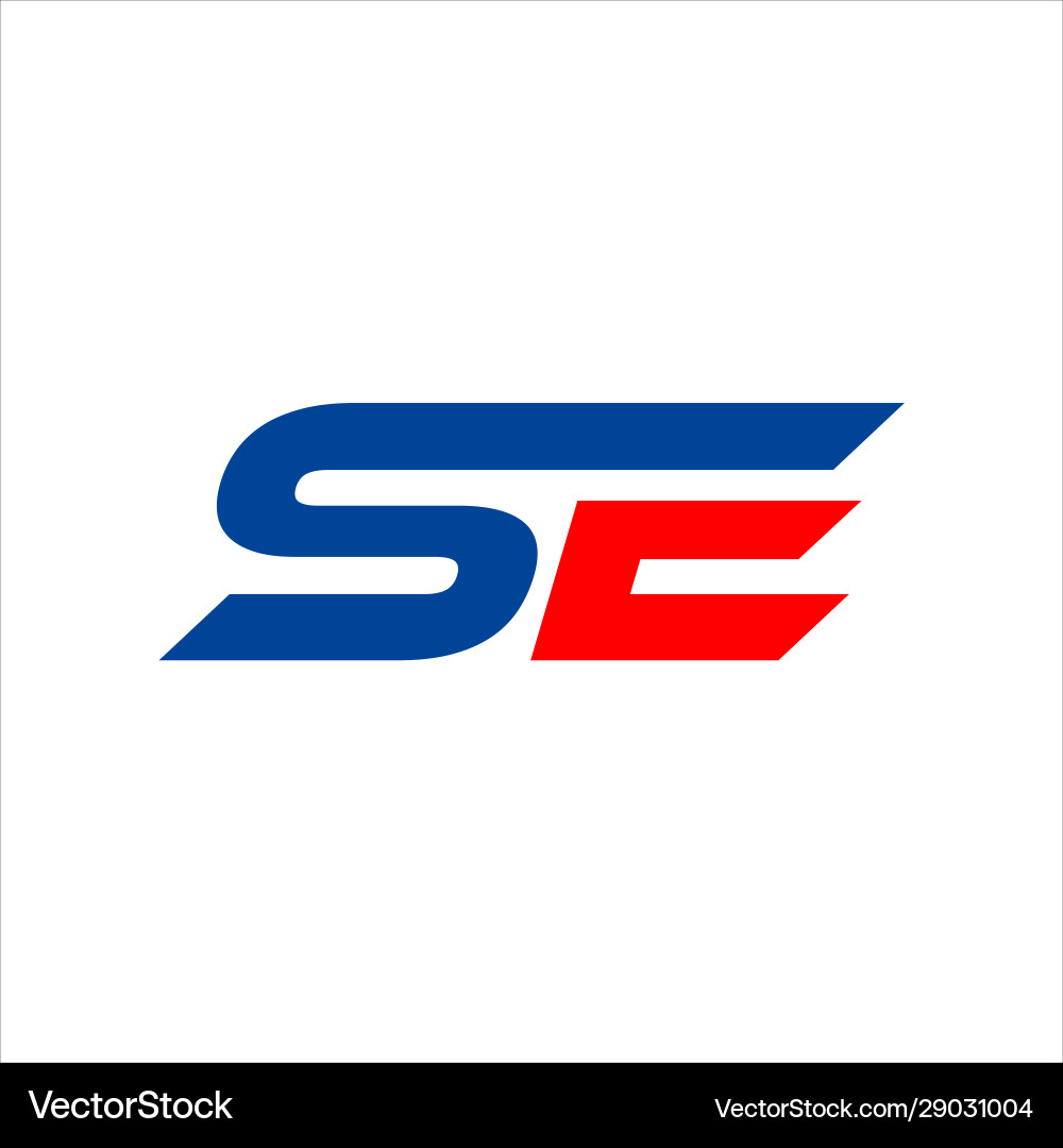 Initials letter se logo sports Royalty Free Vector Image