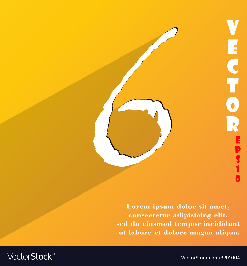 Number six icon symbol flat modern web design Vector Image Number six icon symbol flat modern web design Vector Image