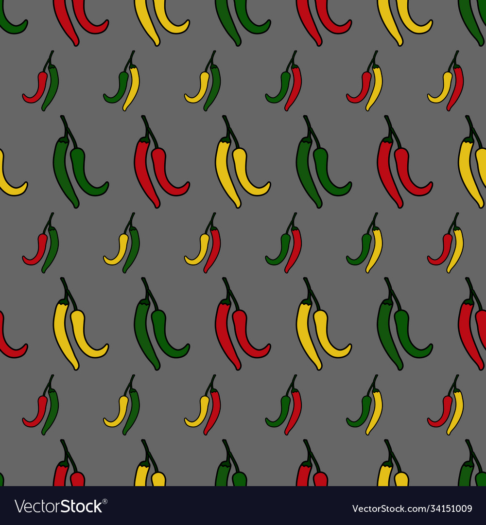 Chilli pepper seamless pattern Royalty Free Vector Image
