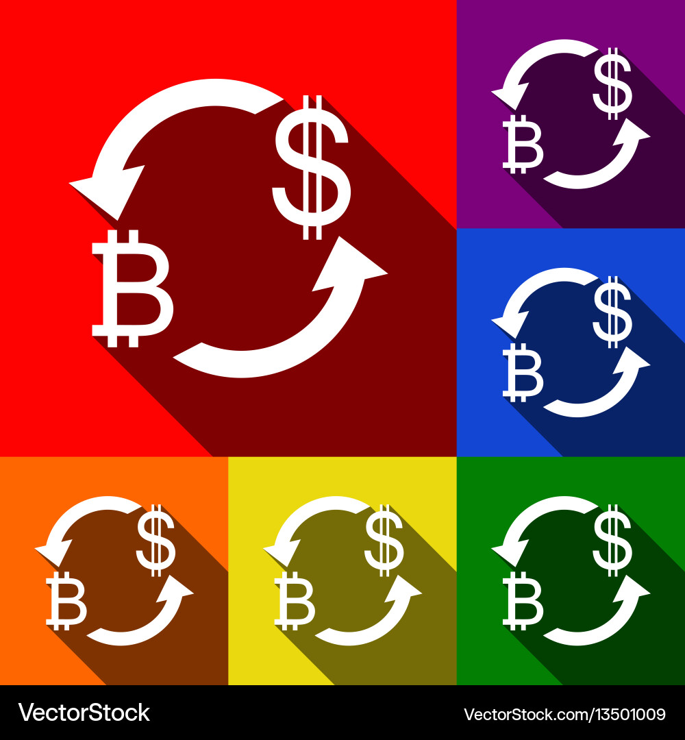 Currency exchange sign bitcoin and us dollar Vector Image