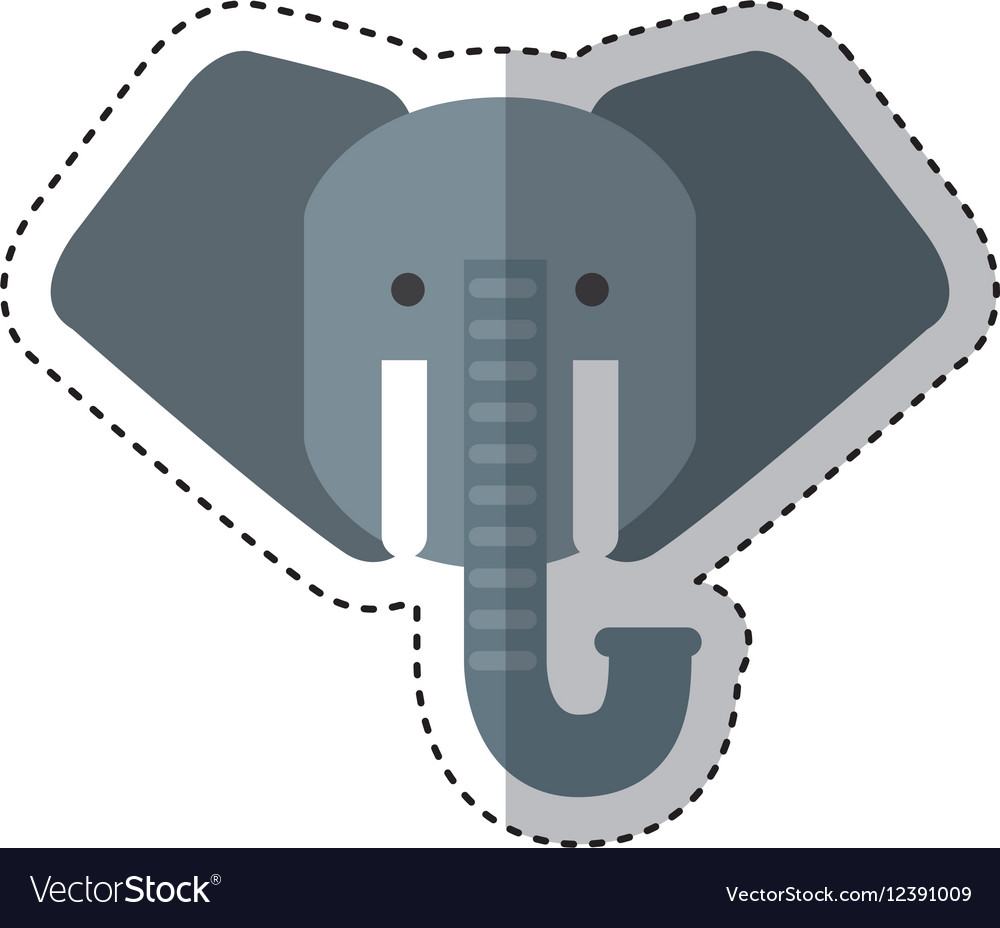 Cute elephant character icon Royalty Free Vector Image