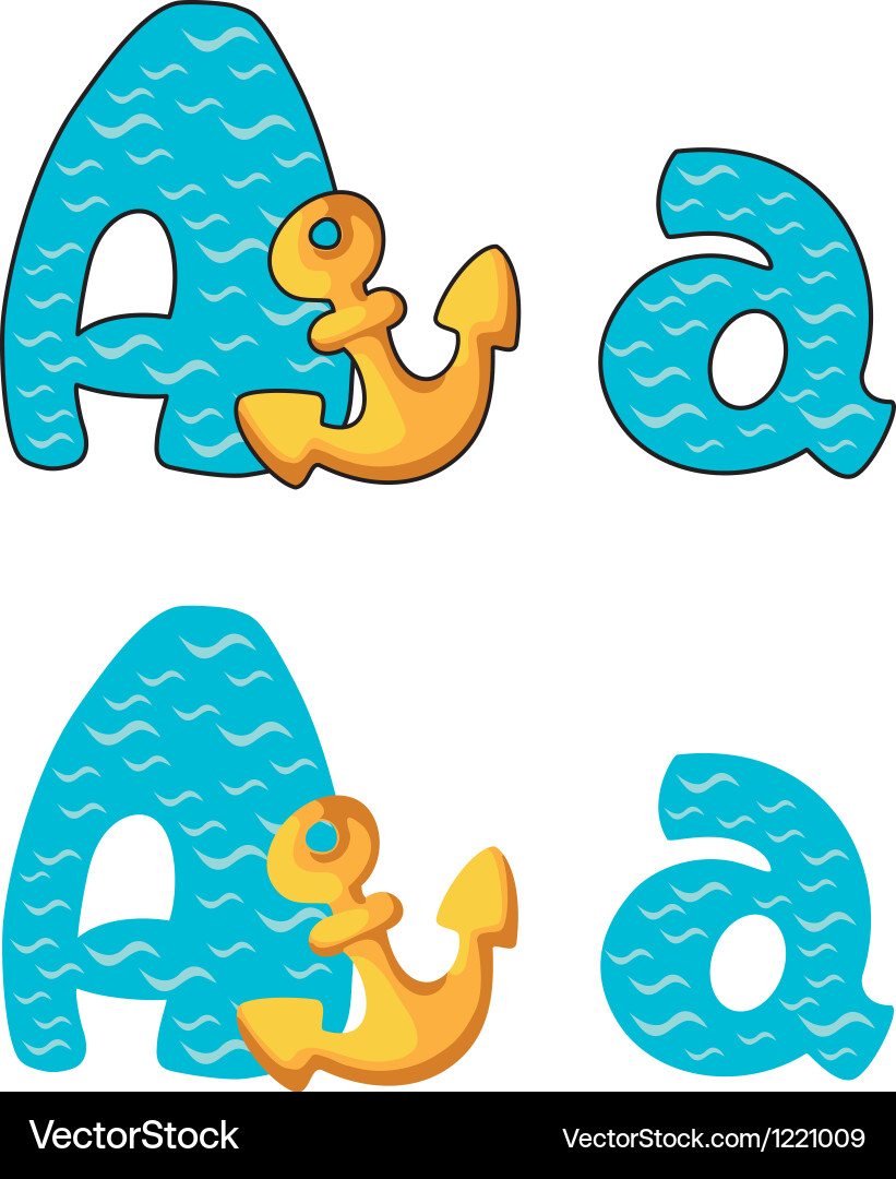 Letter a anchor Royalty Free Vector Image - VectorStock
