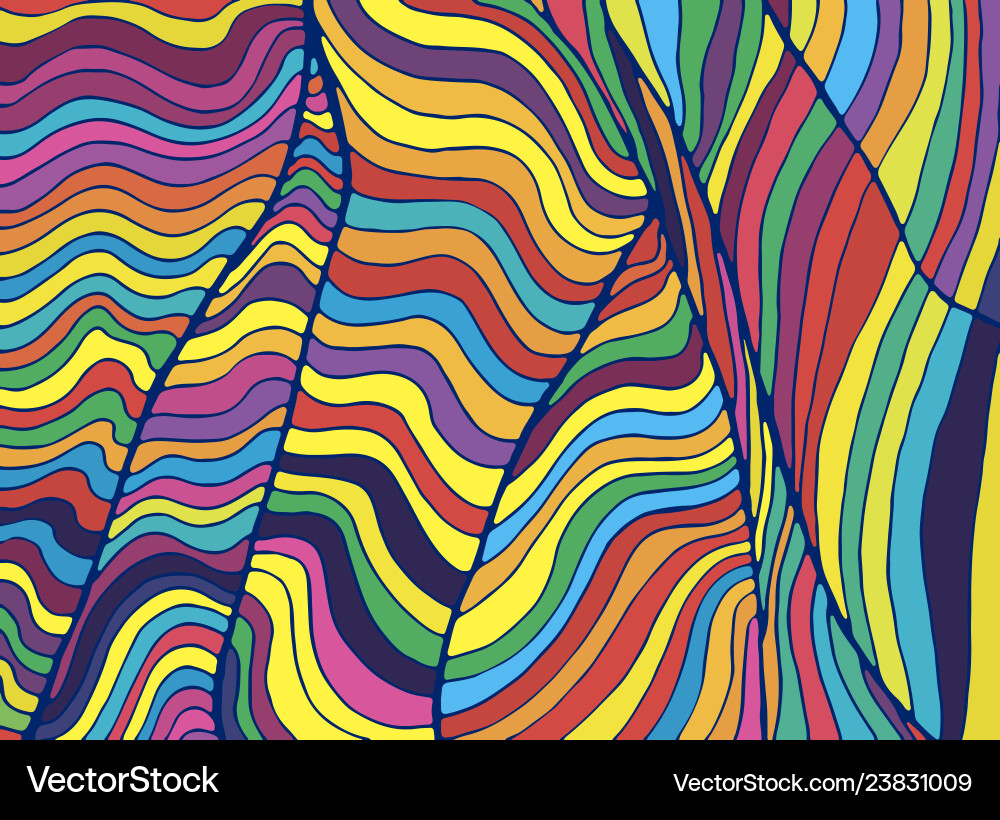 Psychedelic colorful waves fantastic art Vector Image
