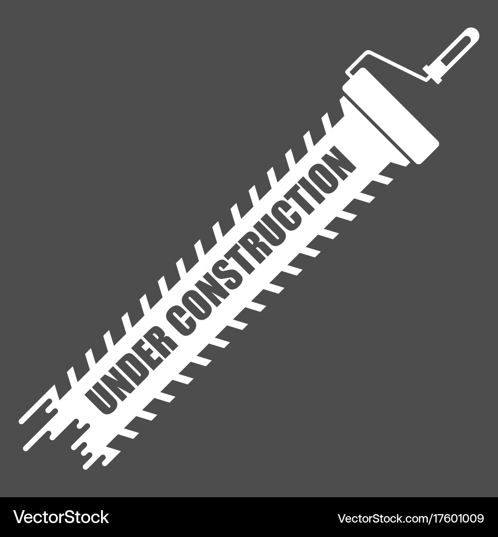 Under construction white icon Royalty Free Vector Image