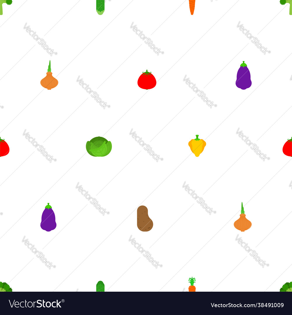 Vegetables pattern seamless vegetable background Vector Image