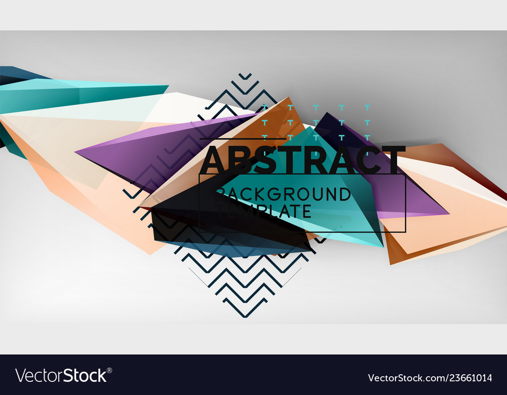 Abstract color triangles geometric background Vector Image