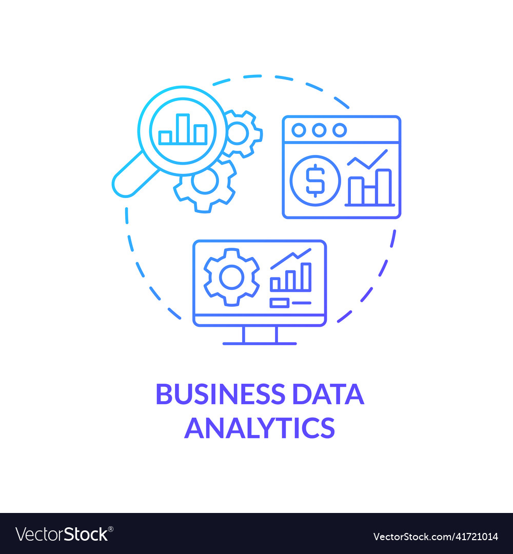 Business data analytics blue gradient concept icon