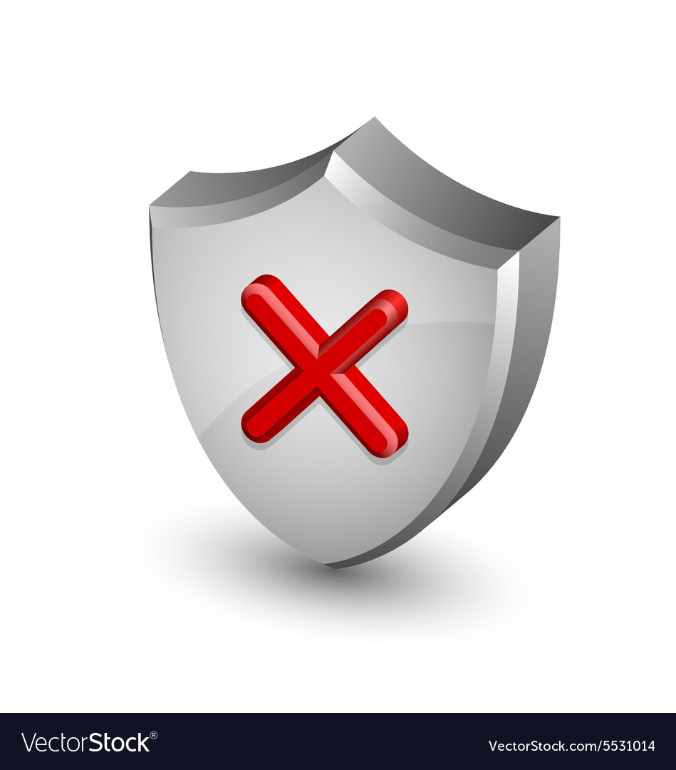 Error notification shield icon Royalty Free Vector Image