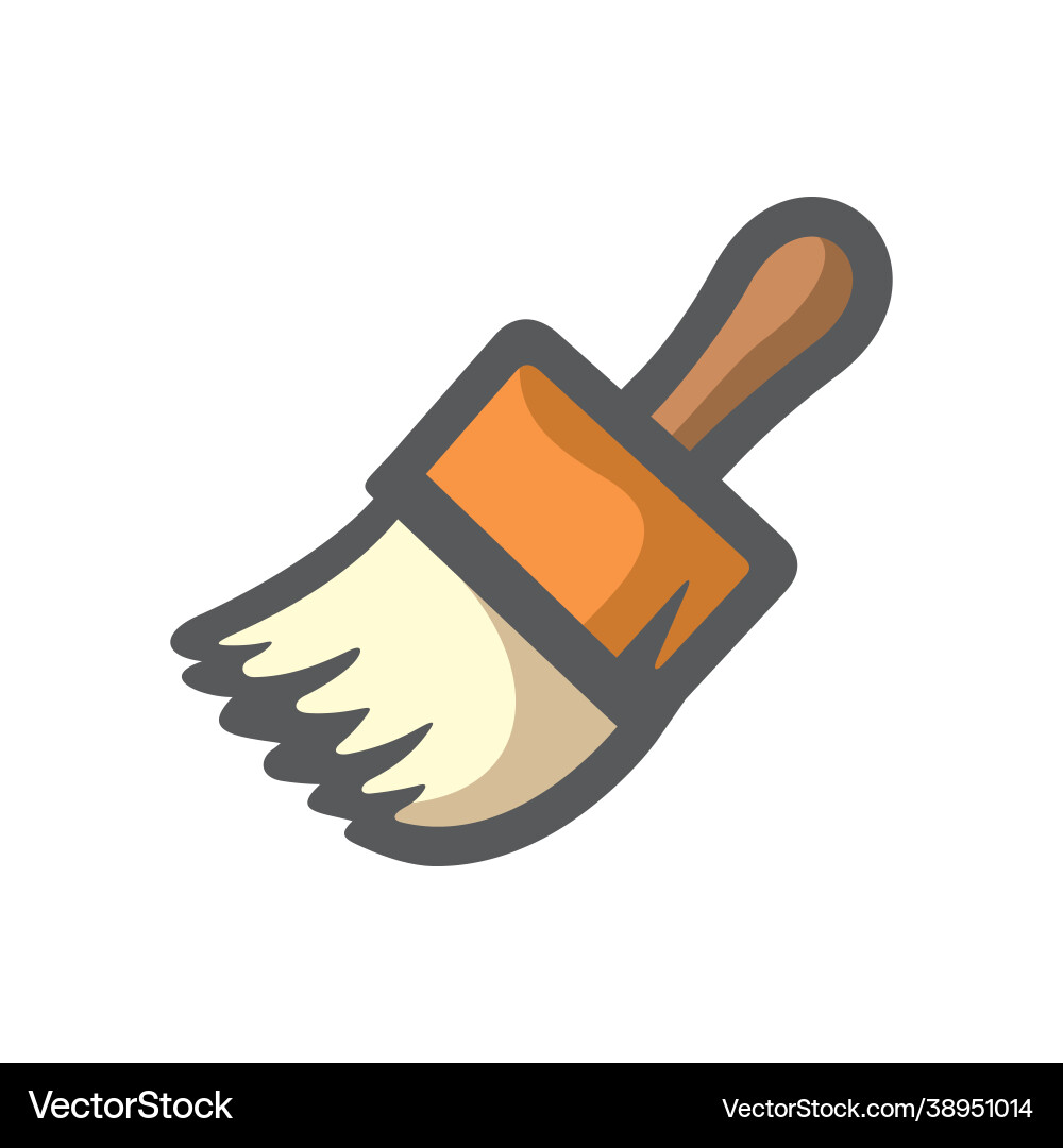 Paint brush symbol icon cartoon Royalty Free Vector Image