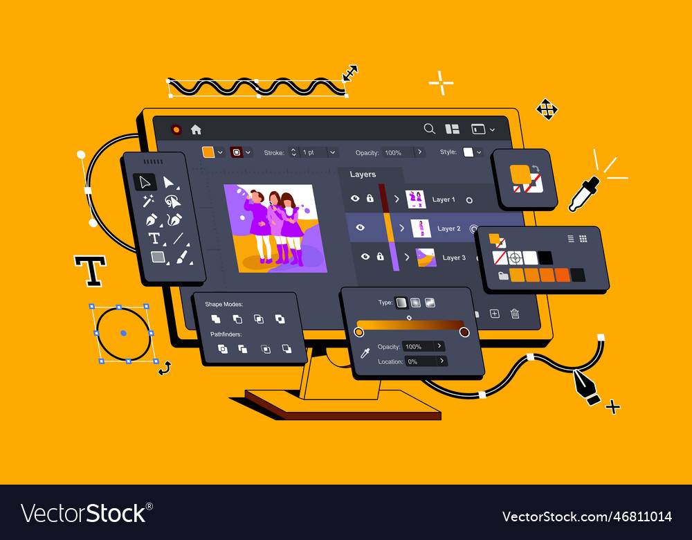 Program for application creating Royalty Free Vector Image