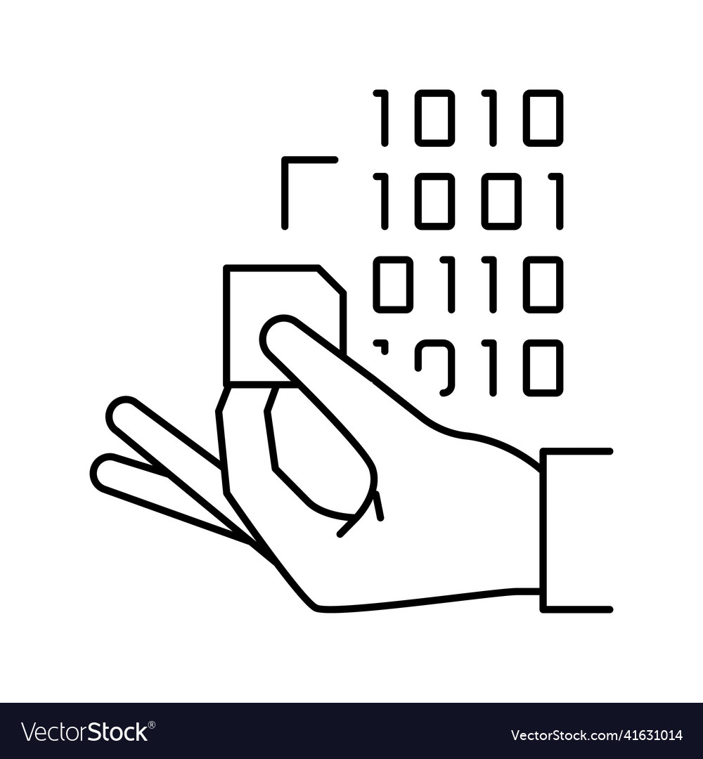 Programming rfid chip line icon Royalty Free Vector Image