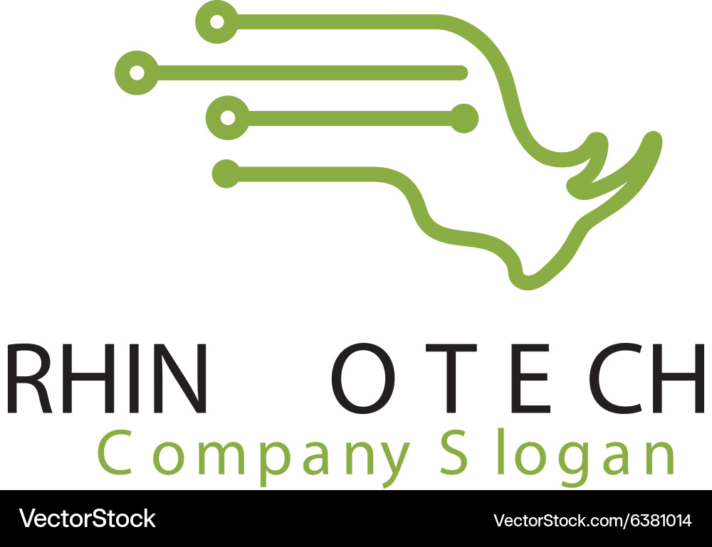 Rhinotec head face tech wire logo symbol Vector Image