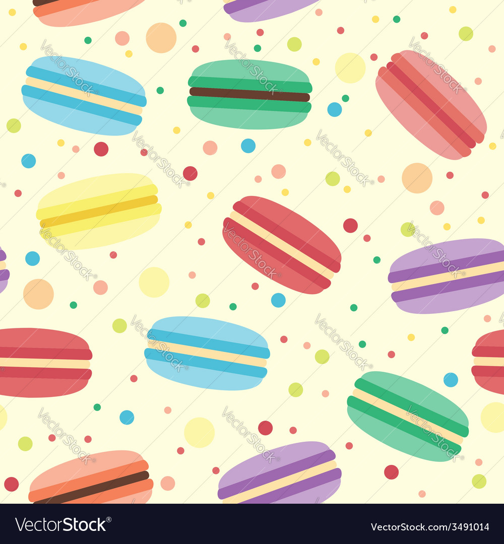 Seamless pattern with macarons Royalty Free Vector Image