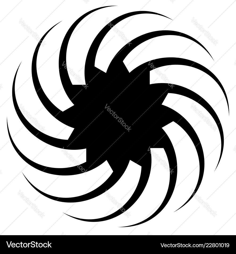 Abstract spirally shape motif twirling curved Vector Image