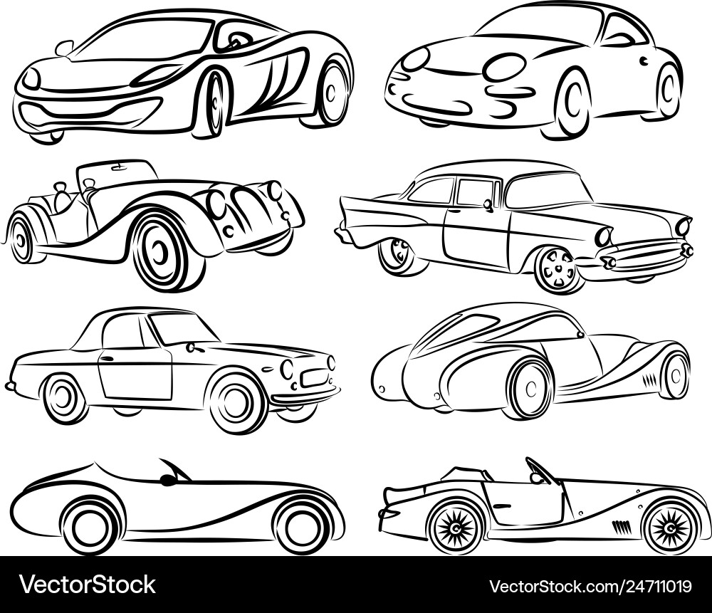 Motor transport symbols Royalty Free Vector Image