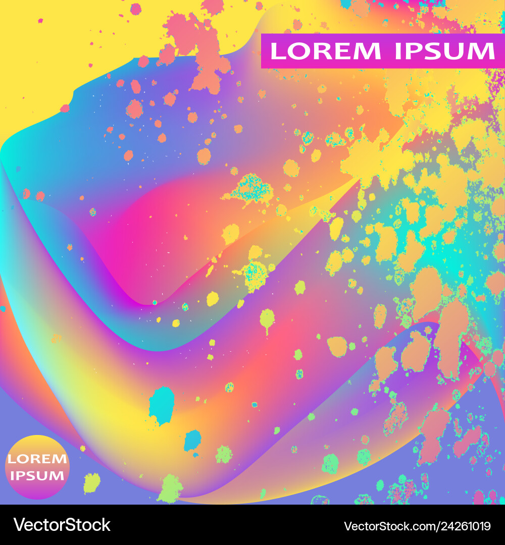 Neon fluid paint splatter artistic template Vector Image