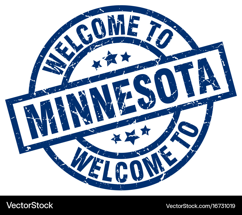 Welcome to minnesota blue stamp Royalty Free Vector Image