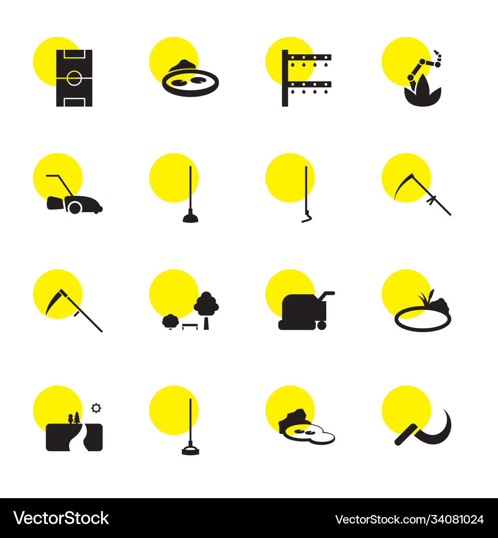 16 grass icons Royalty Free Vector Image - VectorStock