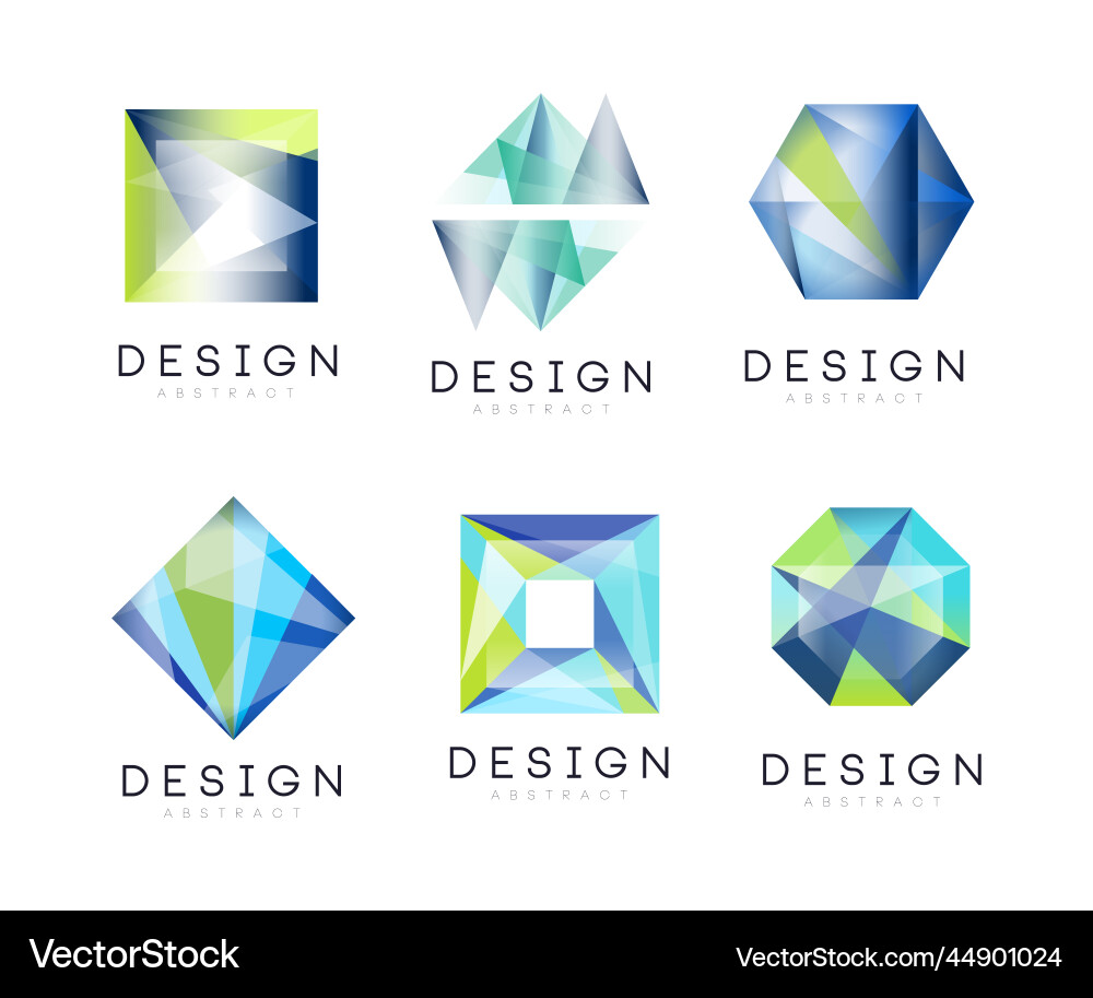 Abstract logo design set trendy creative modern Vector Image