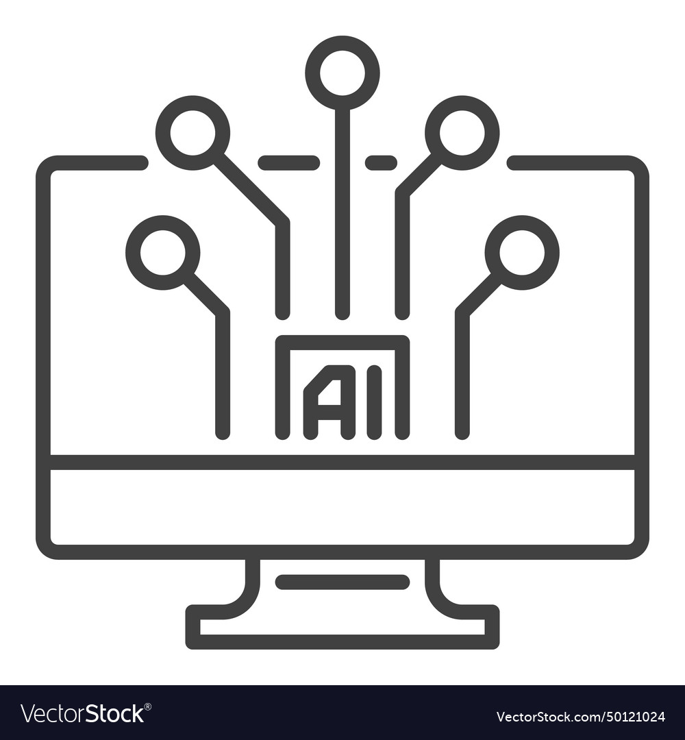 Ai artificial intelligence on computer screen Vector Image