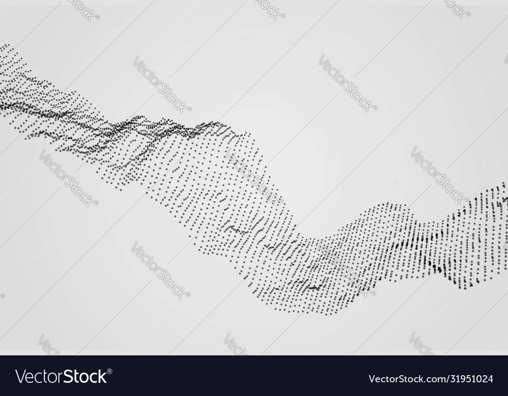 Array with dynamic emitted particles flowing Vector Image