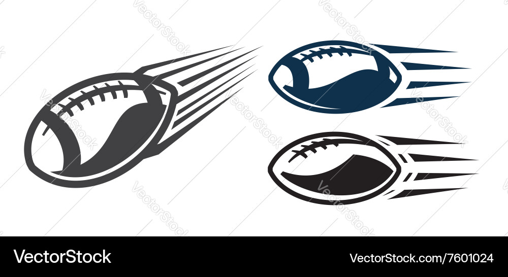 Black football icons Royalty Free Vector Image