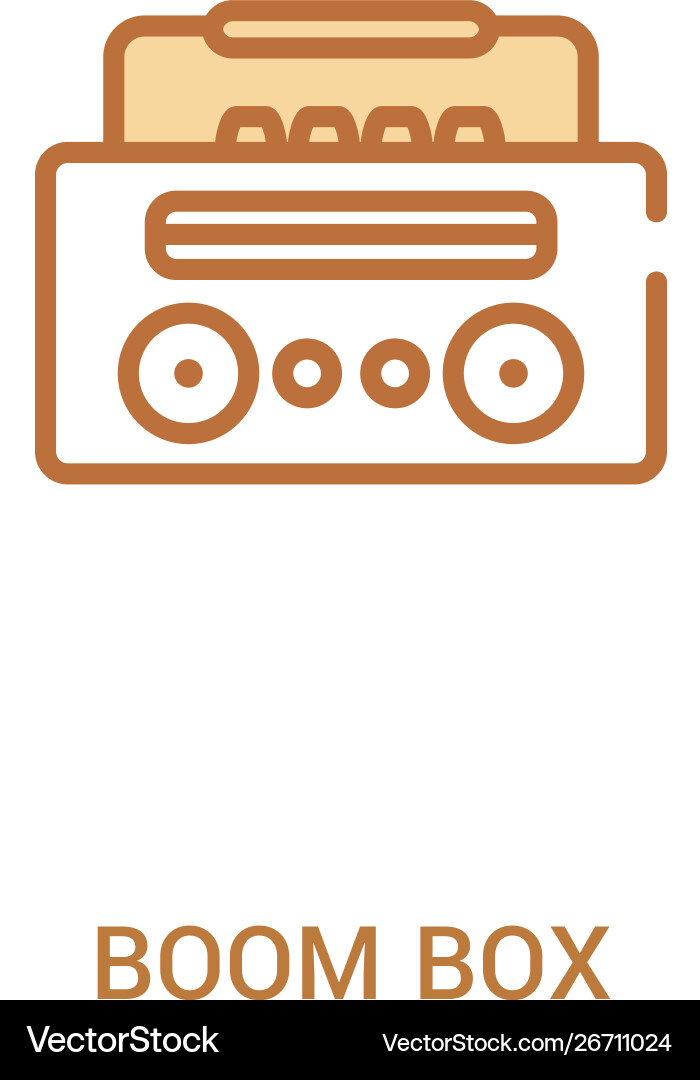 Boom box concept 2 colored icon simple line Vector Image