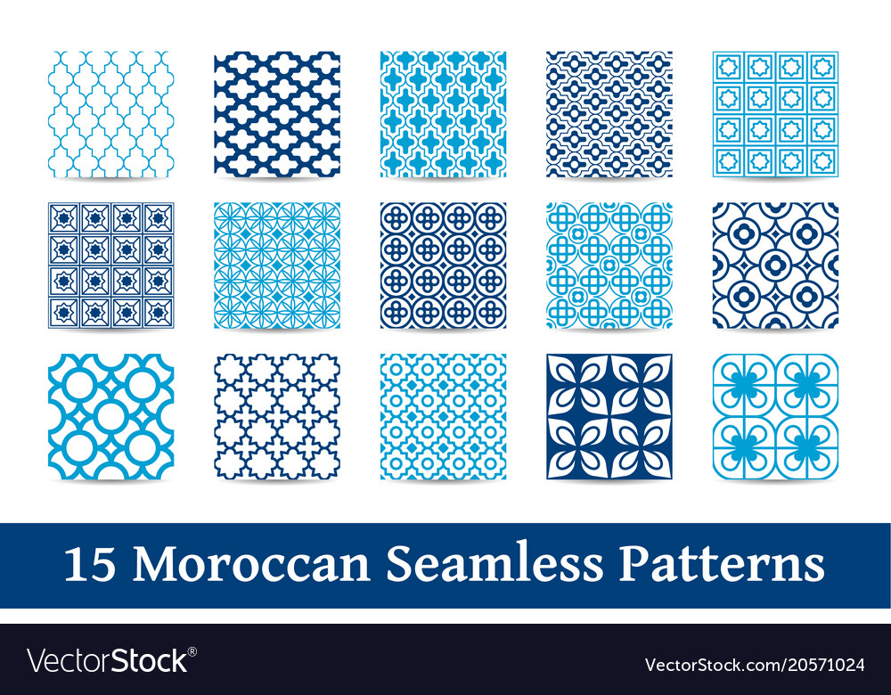 Collection of moroccan patterns Royalty Free Vector Image