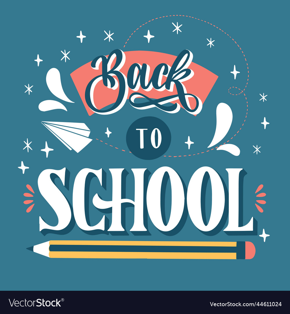 Hand drawn back school lettering design Royalty Free Vector Hand drawn back school lettering design Royalty Free Vector