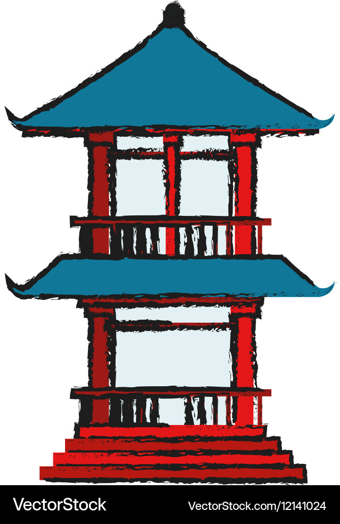 Isolated china tower design Royalty Free Vector Image