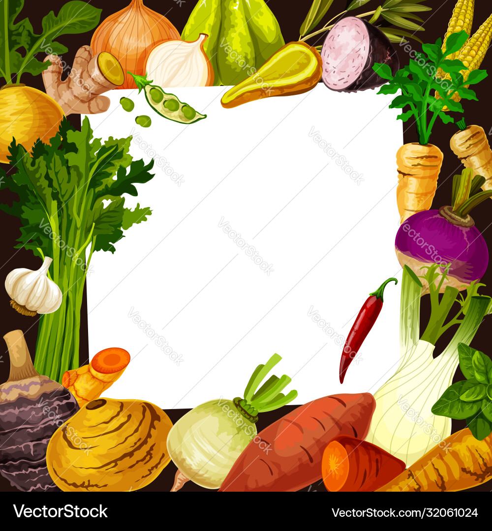 Vegetable salad recipe card Royalty Free Vector Image