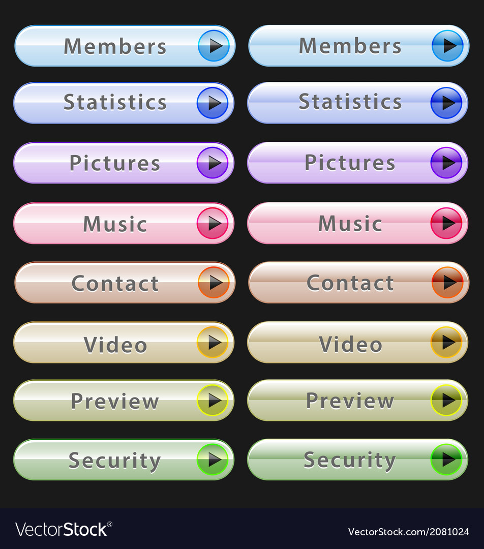 Web design buttons collection Royalty Free Vector Image