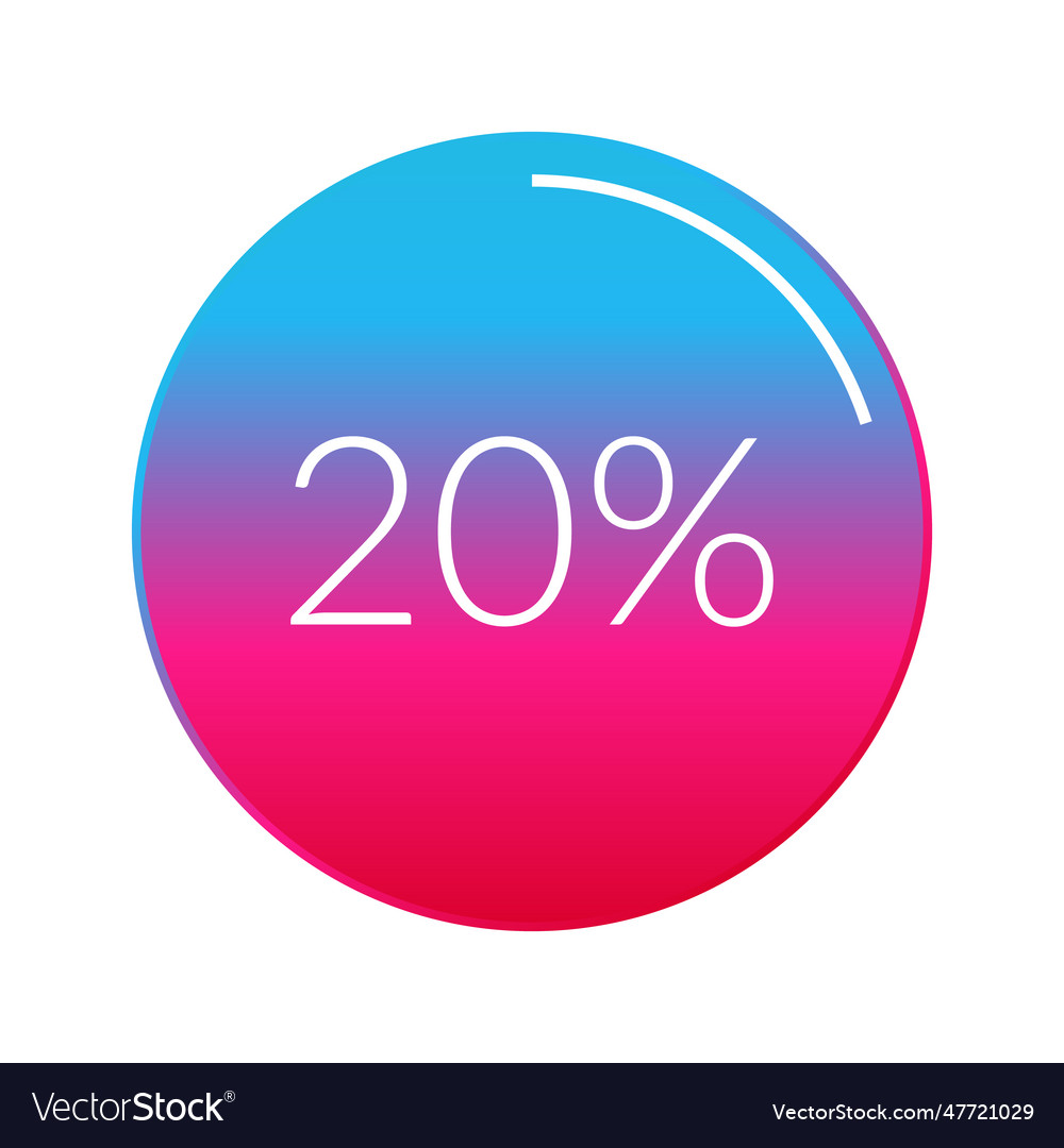 20 percent circle chart isolated symbol Royalty Free Vector 20 percent circle chart isolated symbol Royalty Free Vector